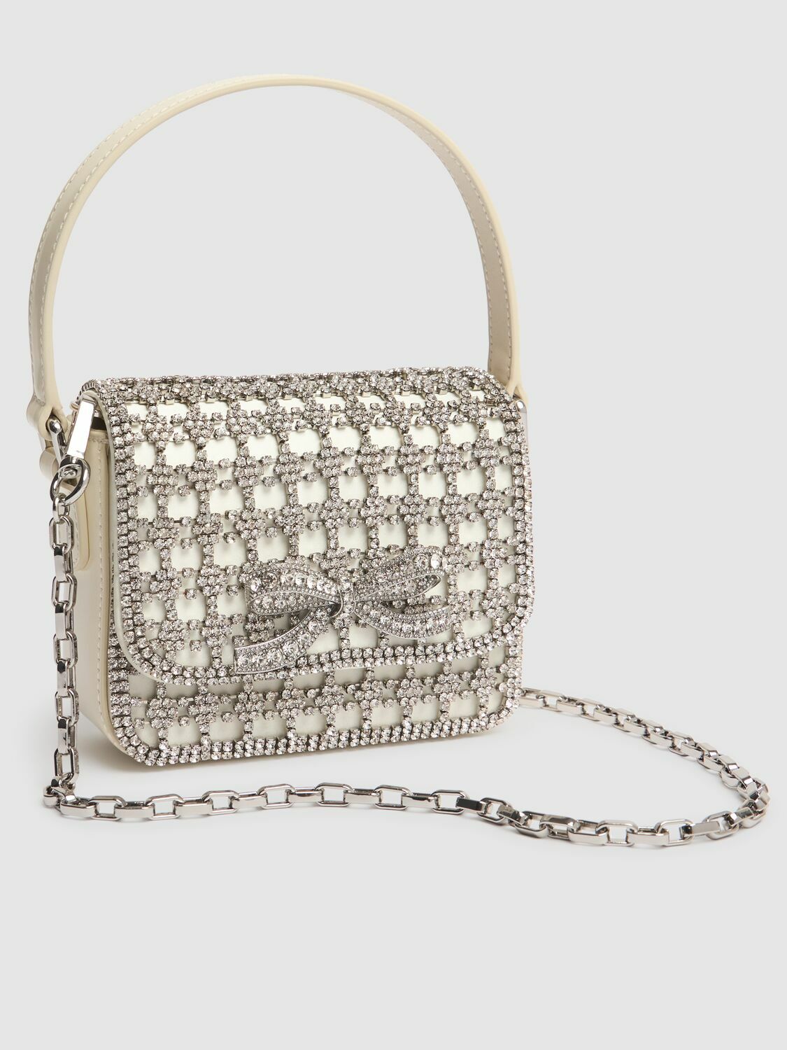 SELF-PORTRAIT Micro Chainmail Crystal Top Handle Bag Self-Portrait