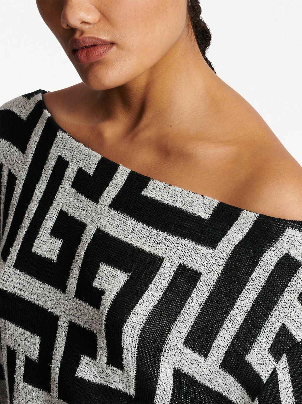 BALMAIN - Monogram Off-shoulder Top Balmain