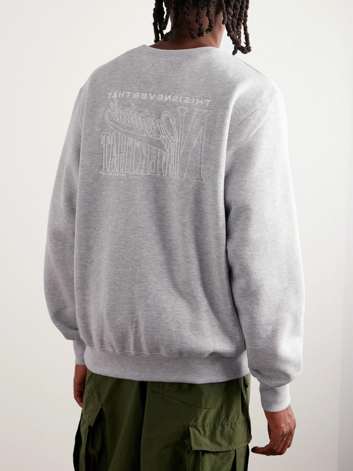 thisisneverthat - Originals Logo-Print Embroidered Cotton-Blend Jersey ...
