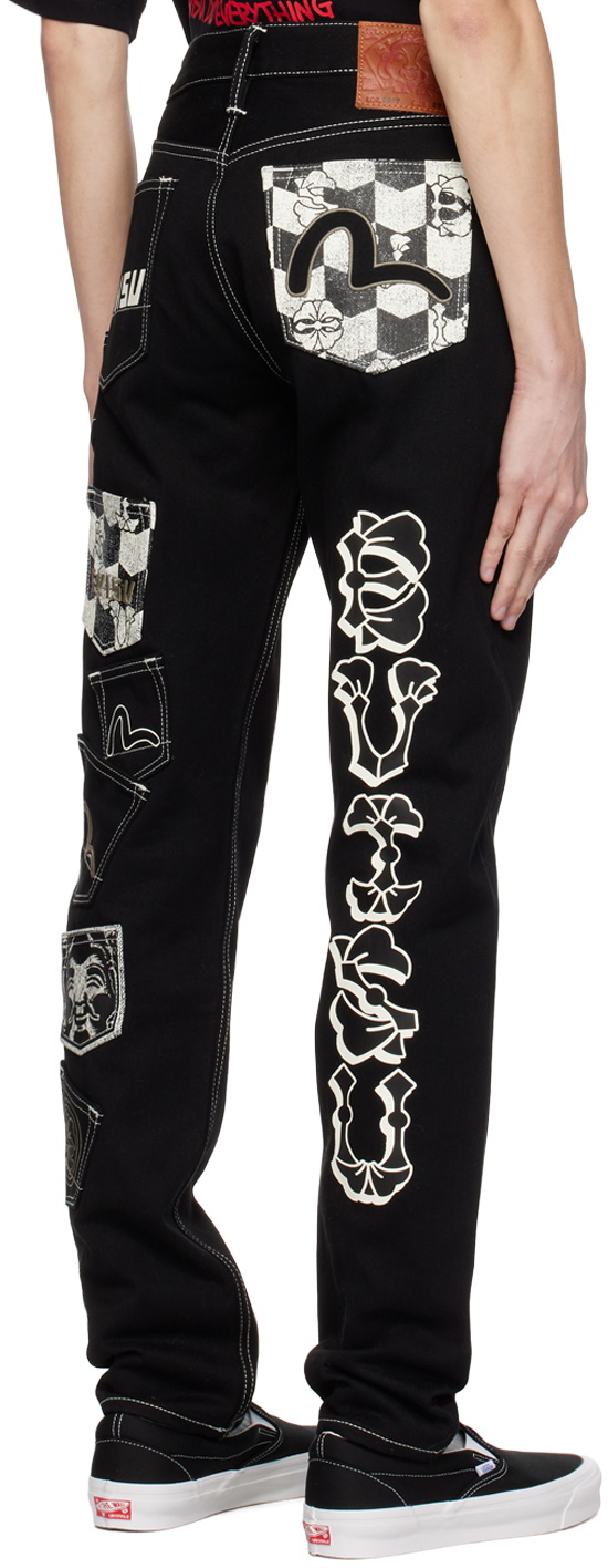 Evisu Black Multi-Pocket Jeans Evisu