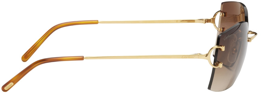 Cartier Gold Rimless Square Sunglasses Cartier
