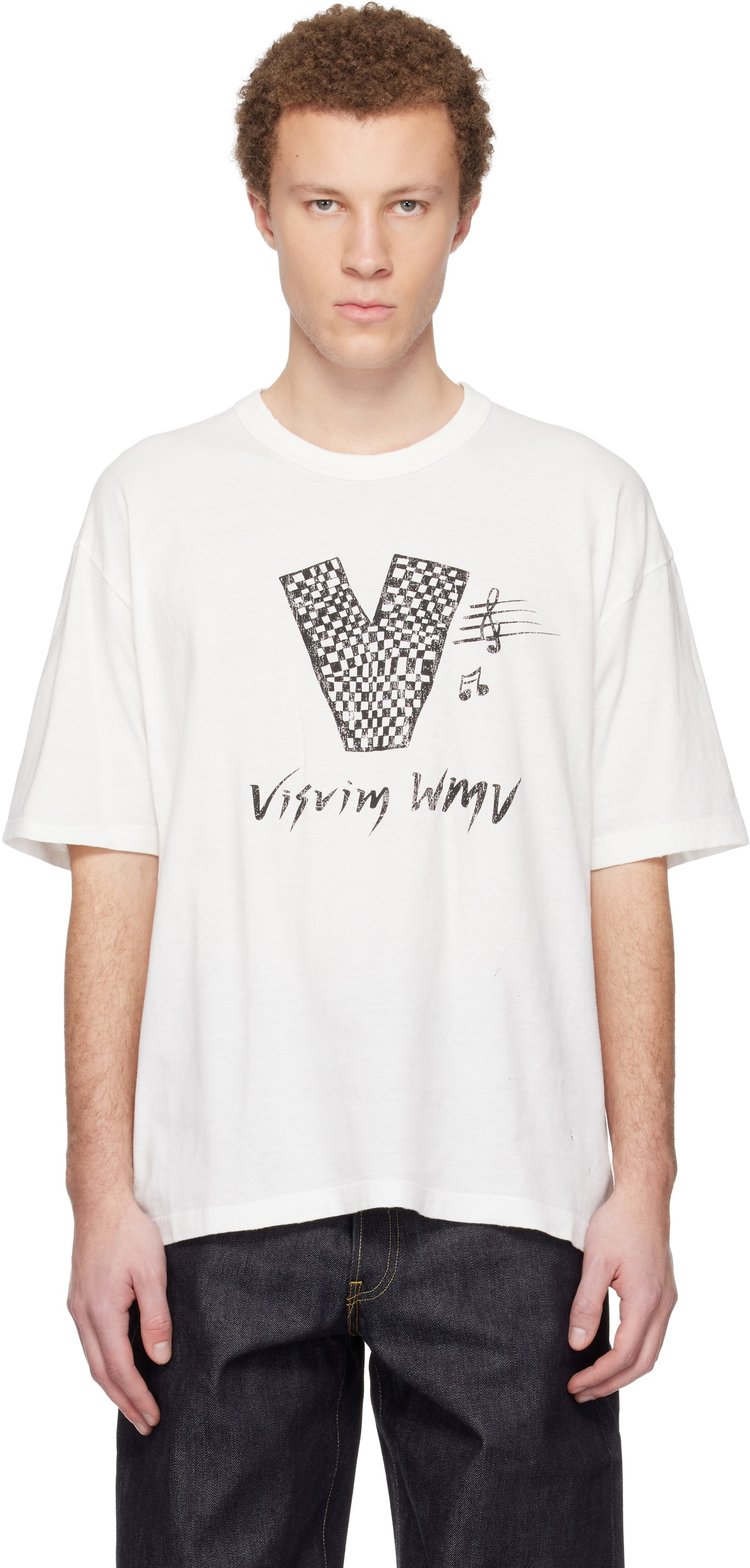 visvim Off-White Jumbo S/S V Crash T-shirt Visvim