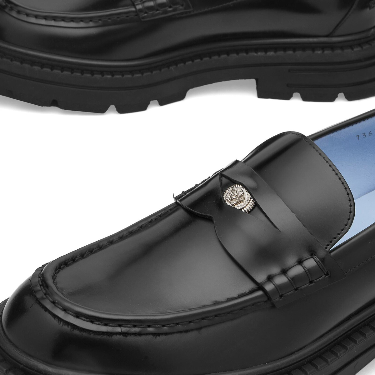 Versace Men's Medusa Loafer in Black Palladium Versace