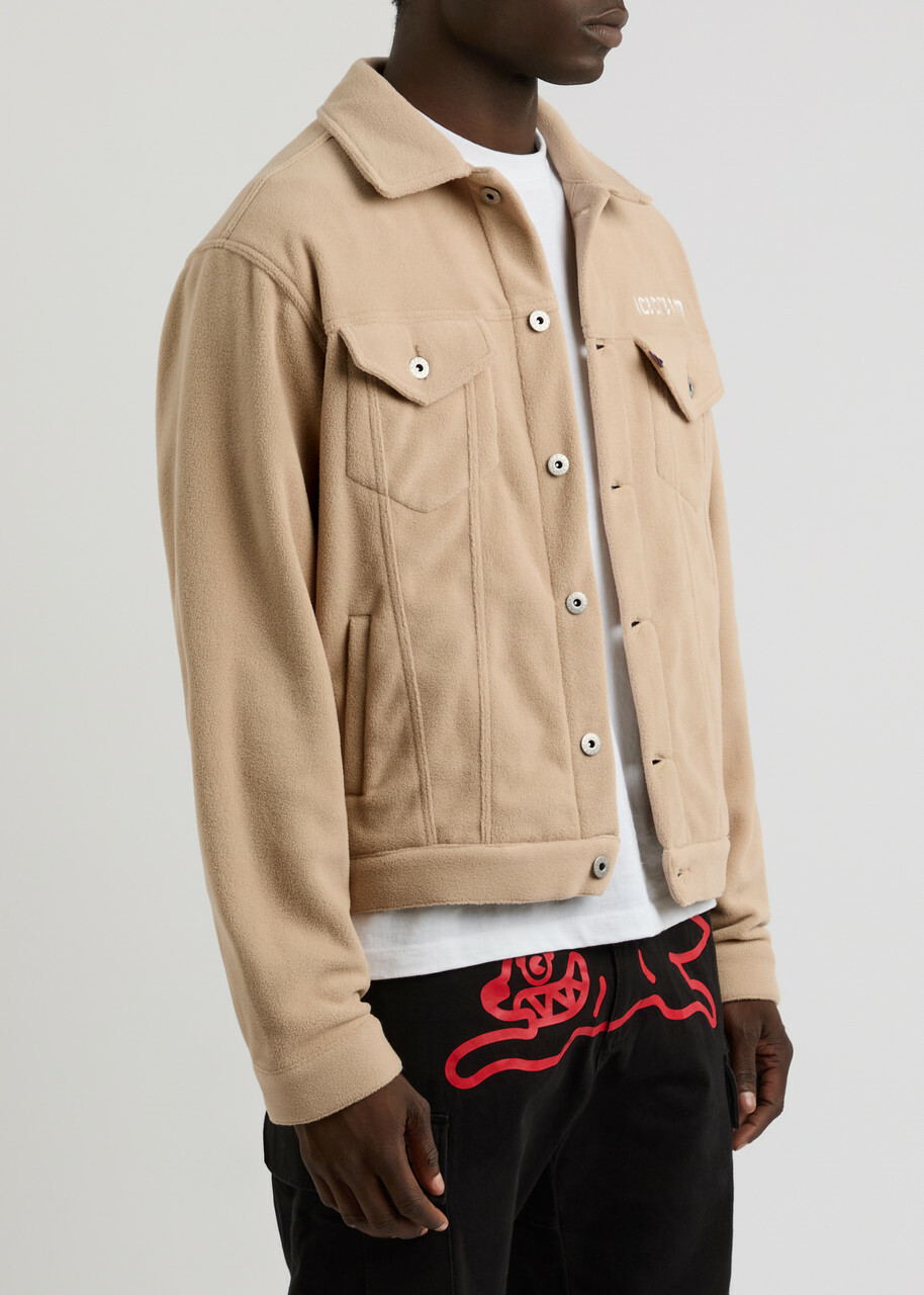 Ice Cream Logo-embroidered Fleece Jacket Beige ICECREAM
