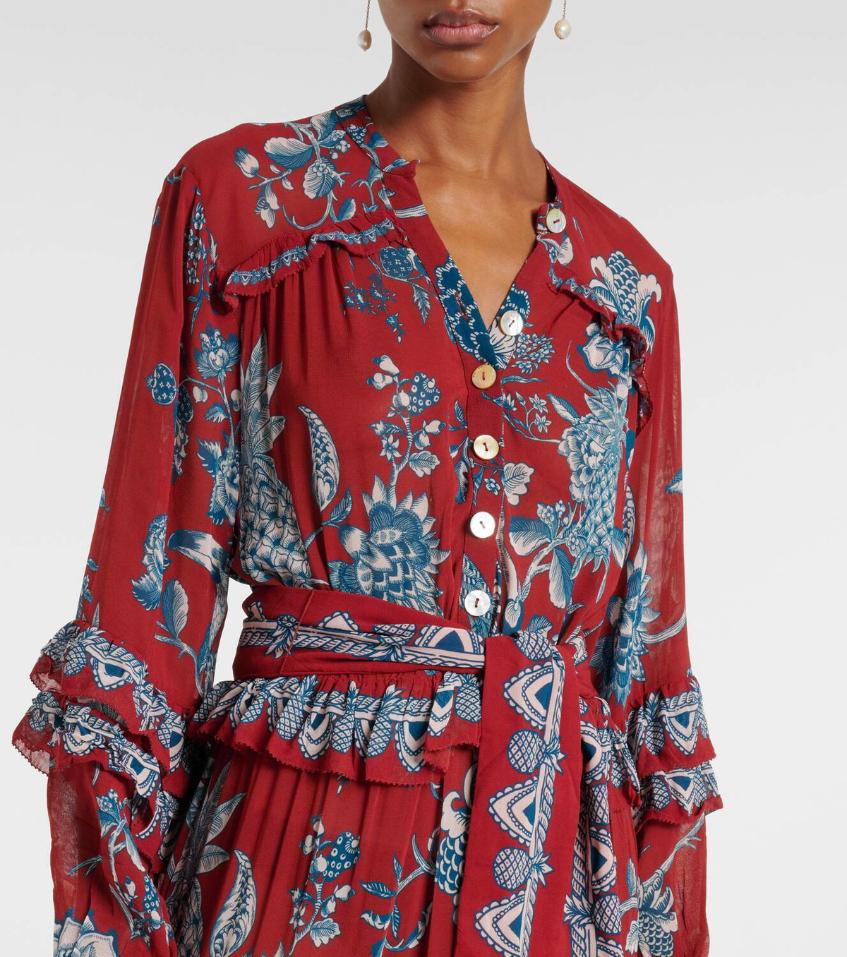 Farm Rio Tropical Landing ruffled maxi dress Farm Rio