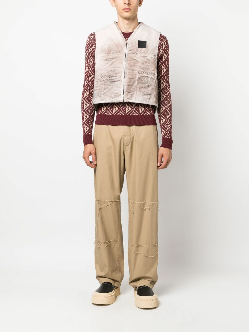 Givenchy Neutral Distressed Reversible Vest Givenchy