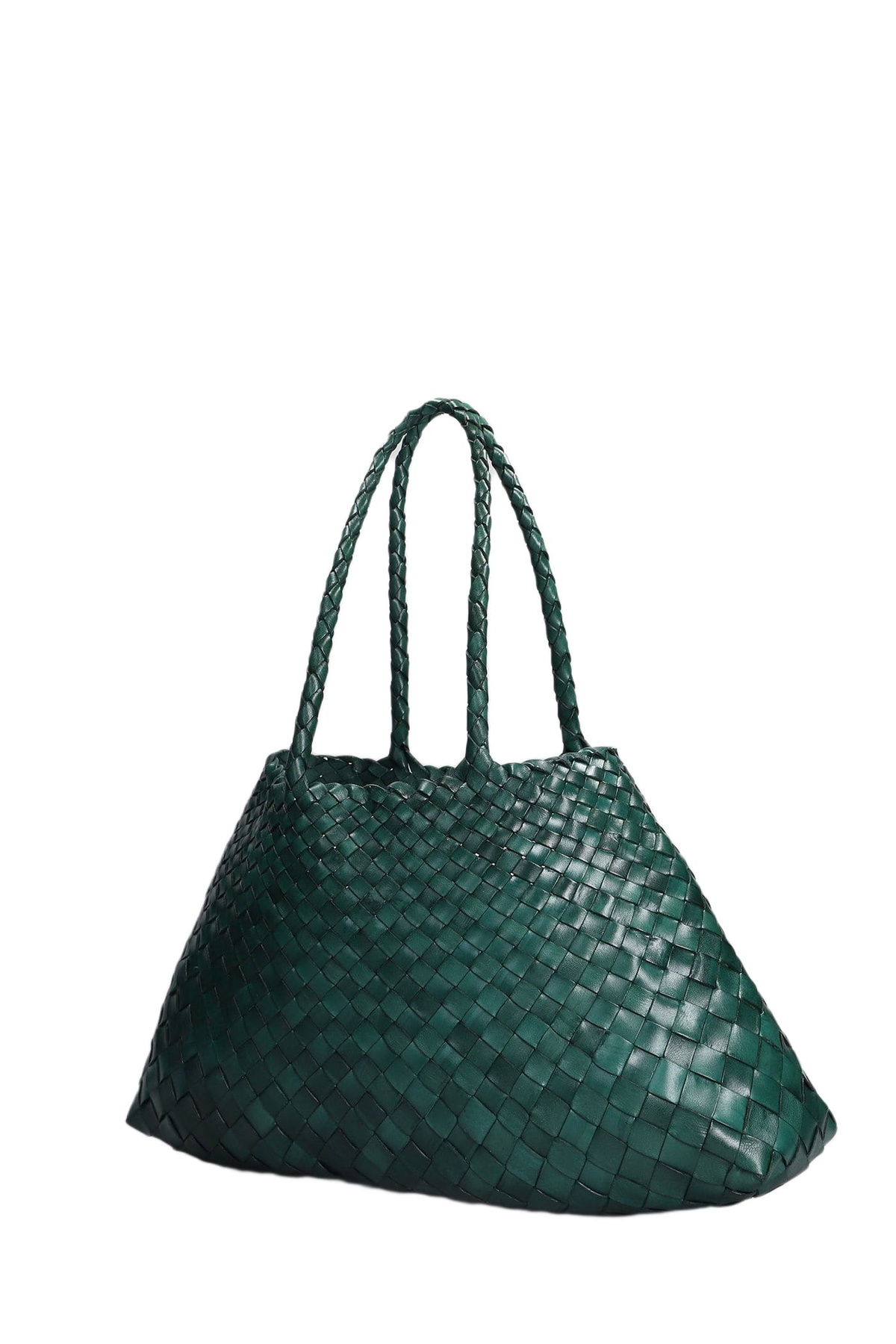 Dragon Diffusion Santa Croce Big Tote In Green Leather Dragon Diffusion
