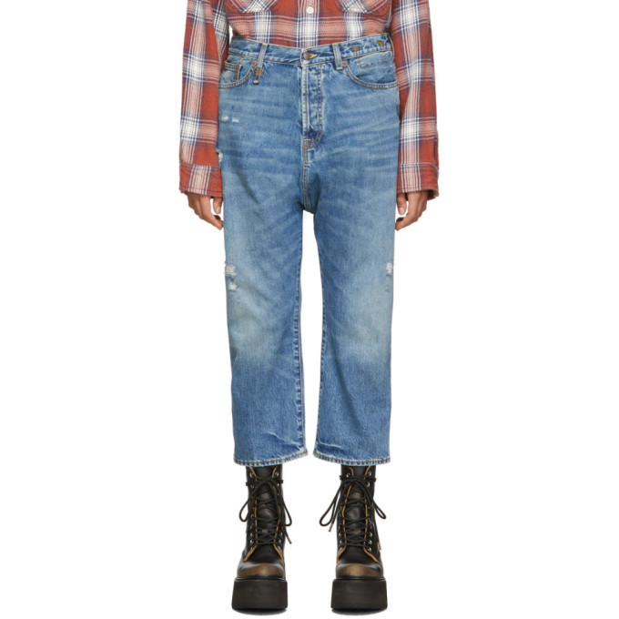 R13 Blue Tailored Drop Jeans R13