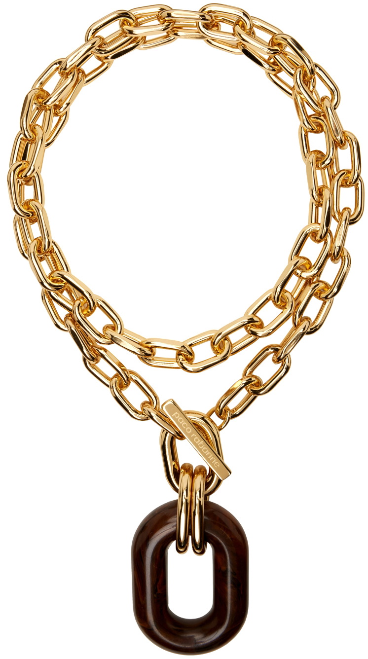 Paco Rabanne Gold XL Link Pendant Necklace Paco Rabanne