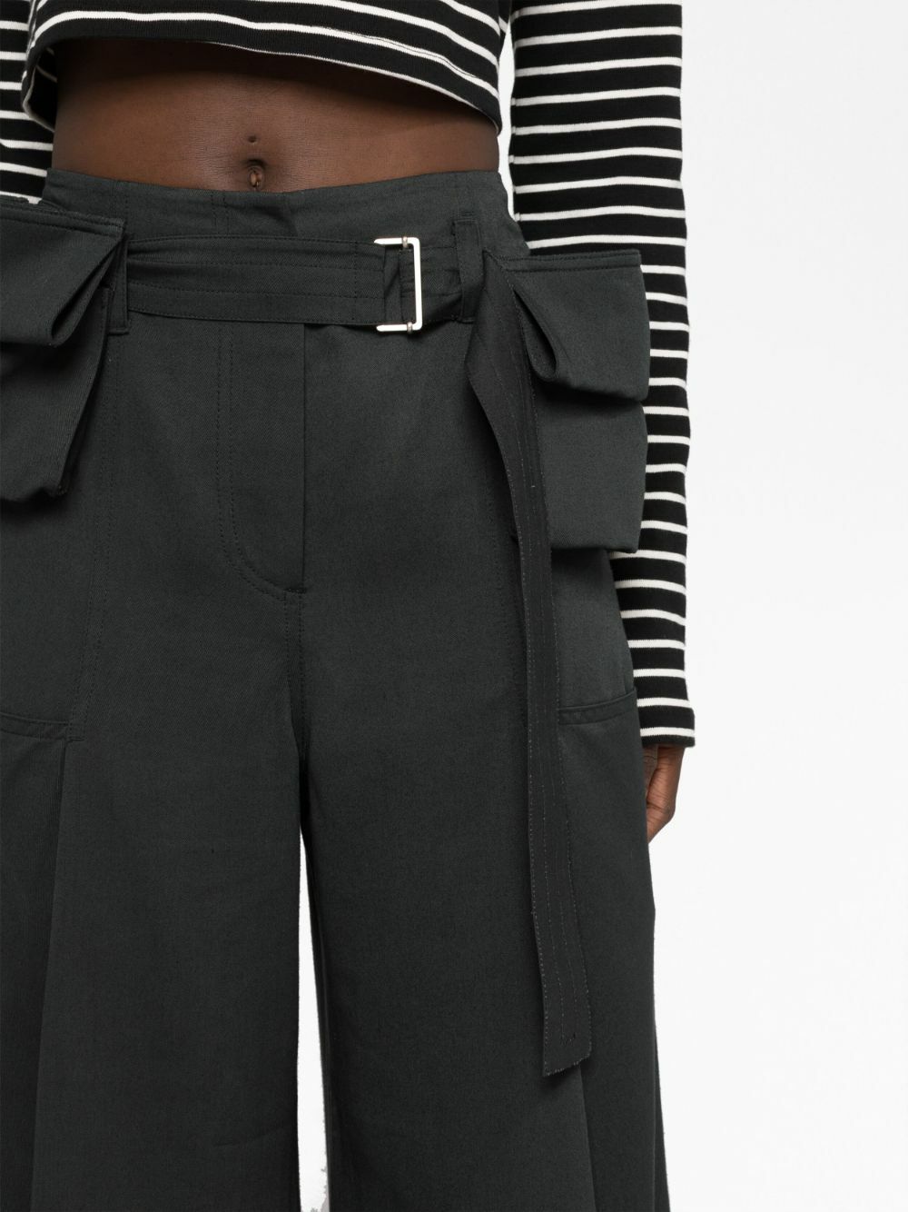 Low Classic Grey Double Belted Wide Leg Trousers Low Classic