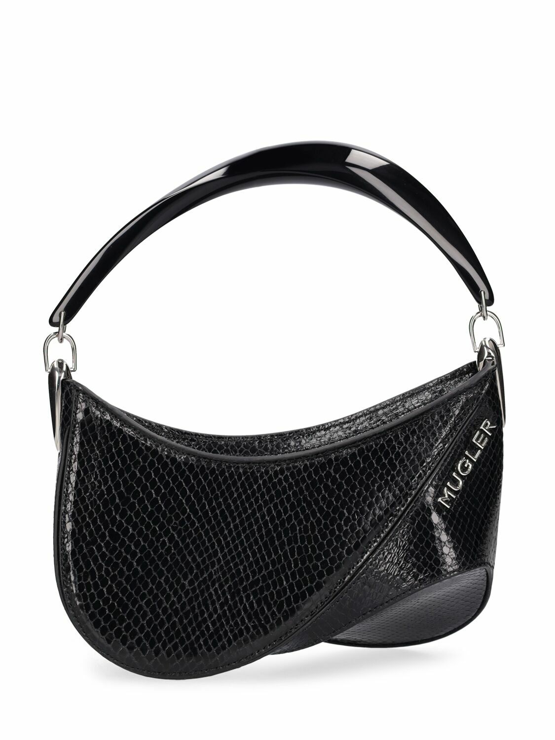 MUGLER - Mini Spiral Curve Leather Top Handle Bag Mugler