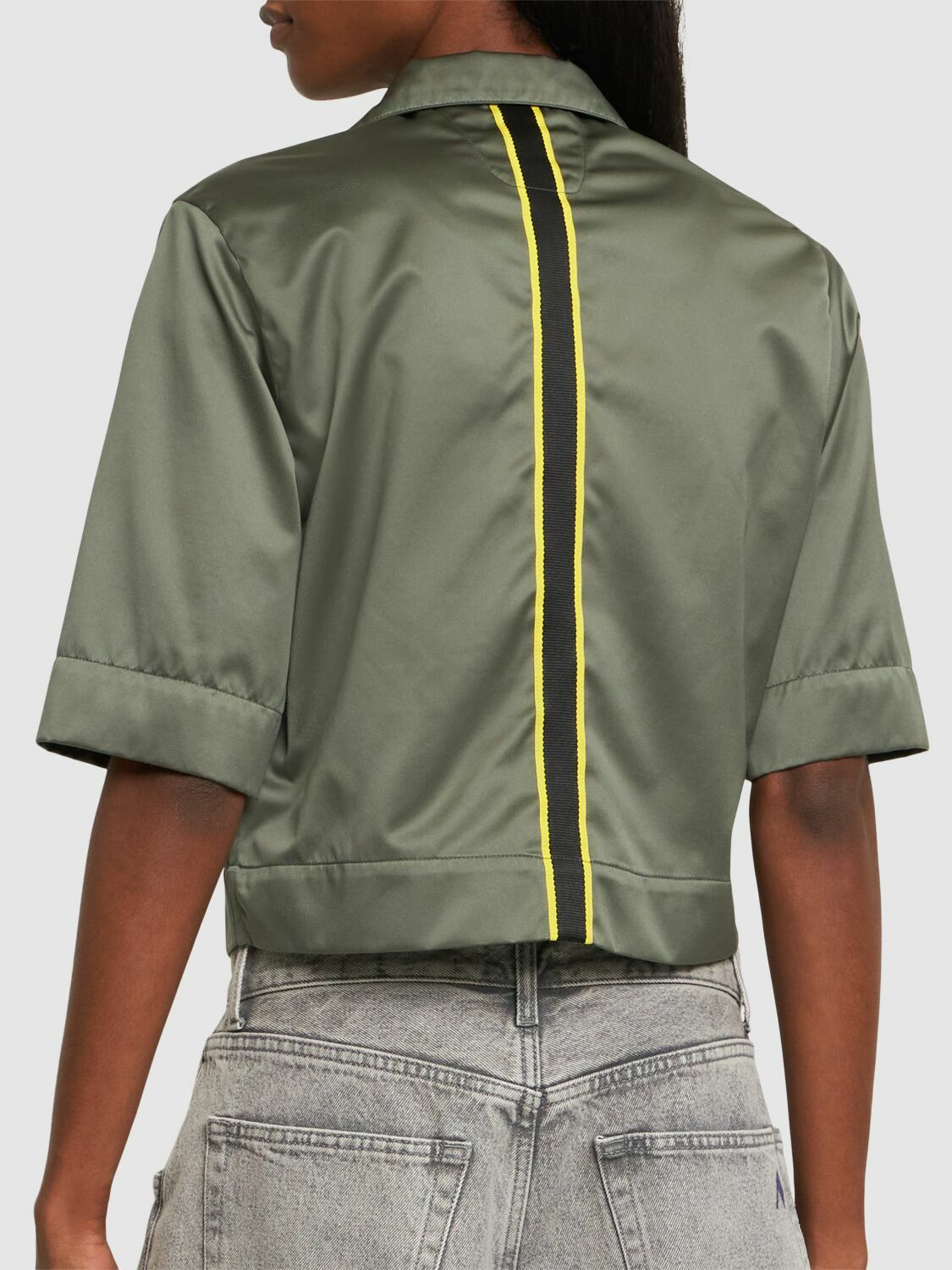 FERRARI - Nylon Cropped Short Sleeve Shirt Ferrari