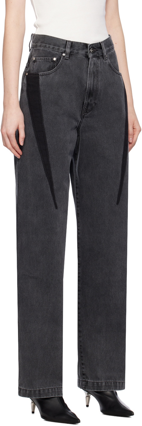 Dion Lee Black Slouchy Darted Jeans Dion Lee
