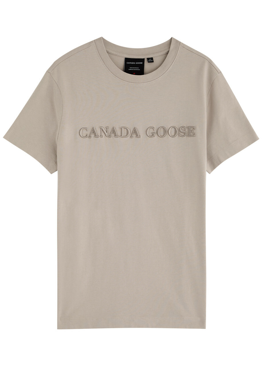 Canada Goose Emersen Logo-embroidered Cotton T-shirt Beige Canada Goose