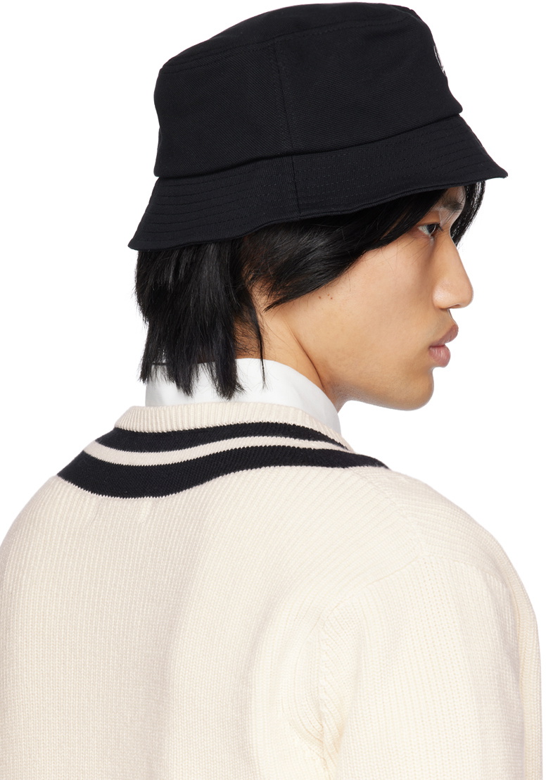 Fred Perry Black Embroidered Bucket Hat Fred Perry