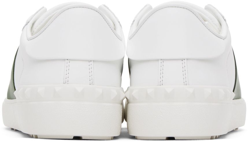 Valentino Garavani White & Green Open Sneakers Valentino Garavani