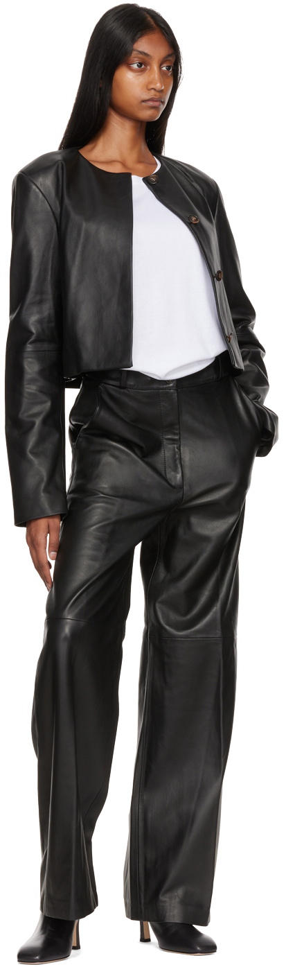 Loulou Studio Black Noro Leather Pants Loulou Studio