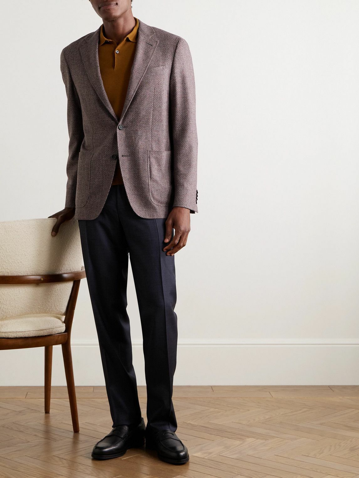 Canali - Kei Unstructured Wool Blazer - Pink Canali