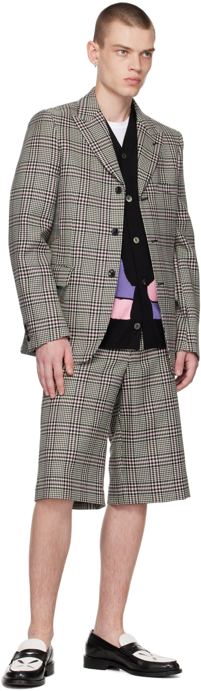 Comme des Garçons Homme Plus Black & White Checked Shorts Comme des ...