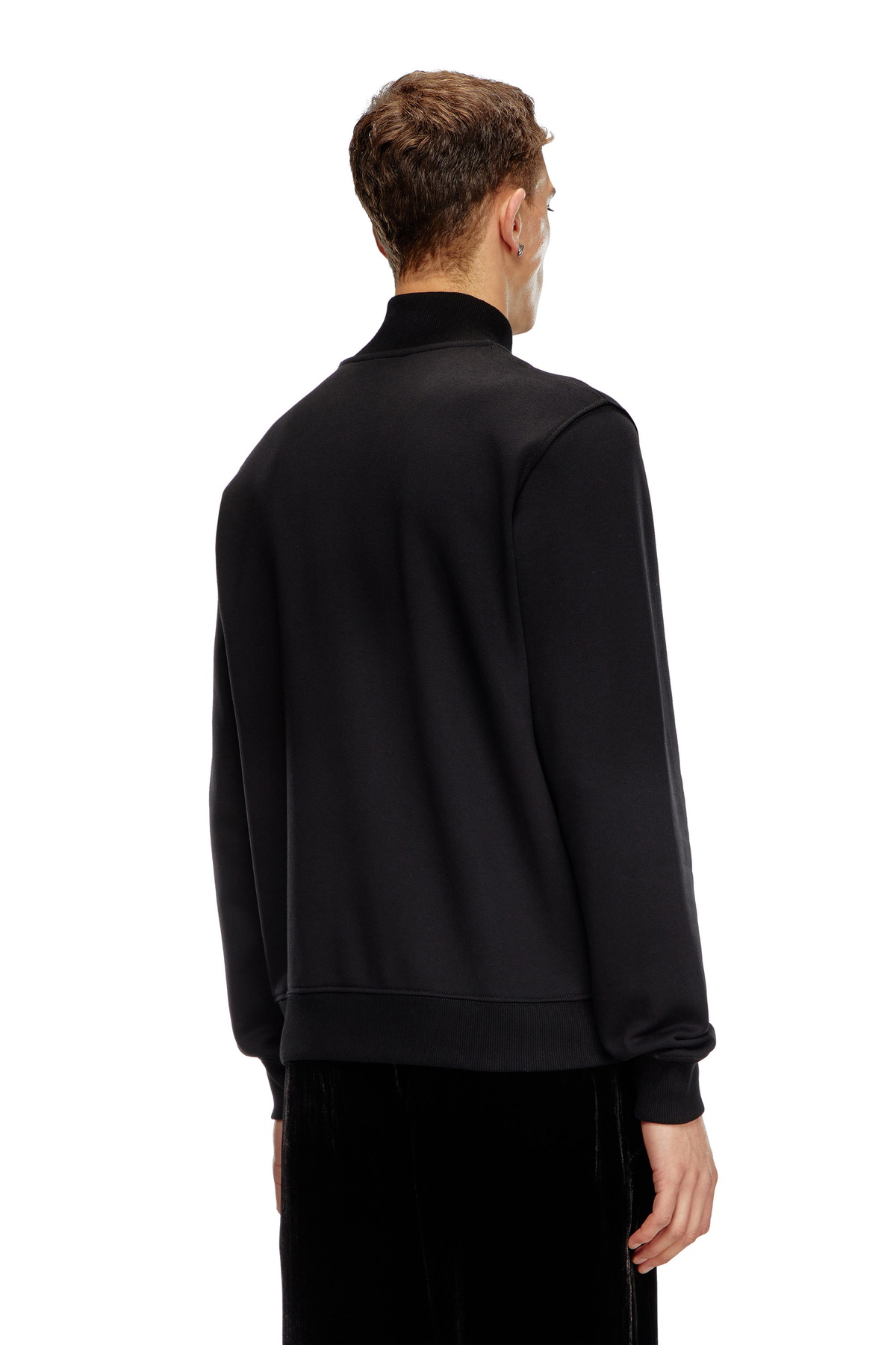Diesel Track jacket with Oval D patch - Sweaters Mens in Black Diesel
