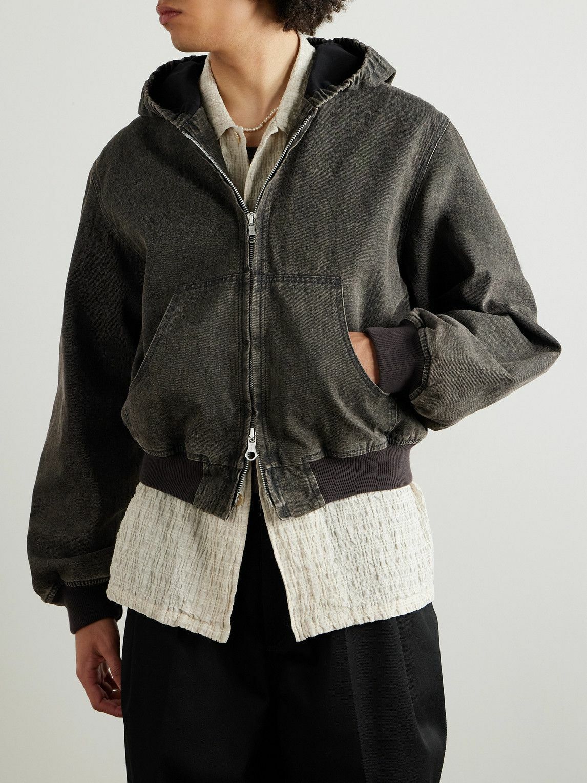 Our Legacy - Bank Denim Hooded Jacket - Black Our Legacy