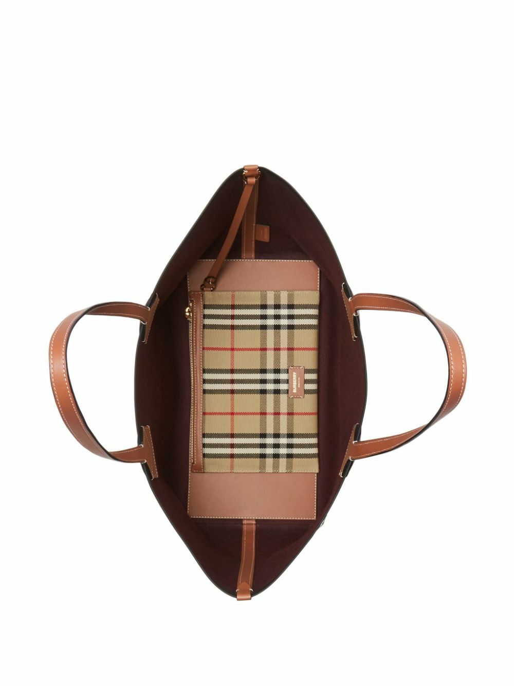 BURBERRY - Check Motif Shopping Bag Burberry