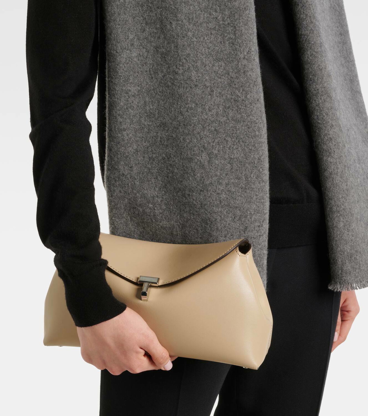 Toteme T-Lock leather clutch Toteme