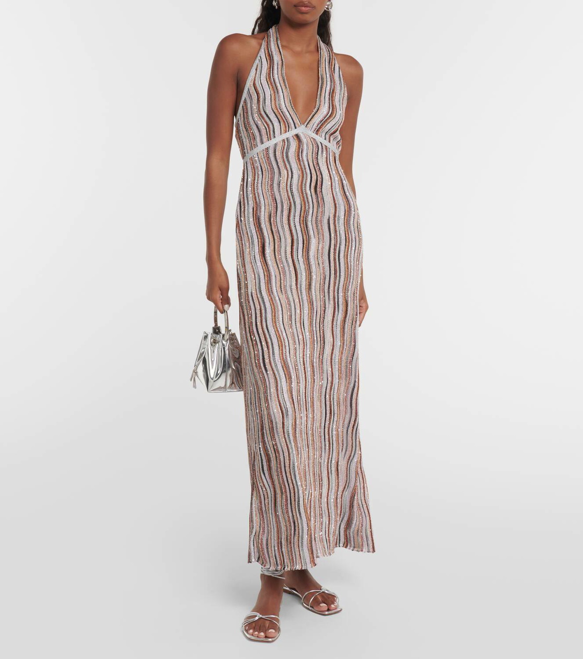 Missoni Sequined halterneck maxi dress Missoni