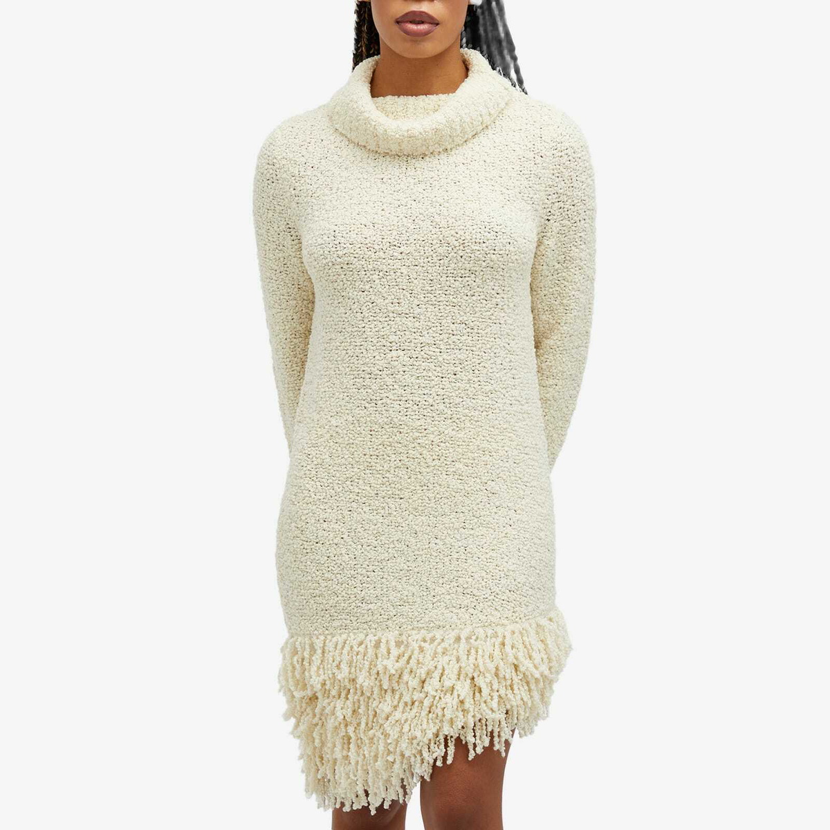 Isabel Marant Women's Fringe Knit Midi Dress in Ecru Isabel Marant