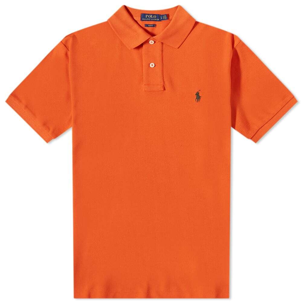 Polo Ralph Lauren Men's Slim Fit Polo Shirt in College Orange Polo ...