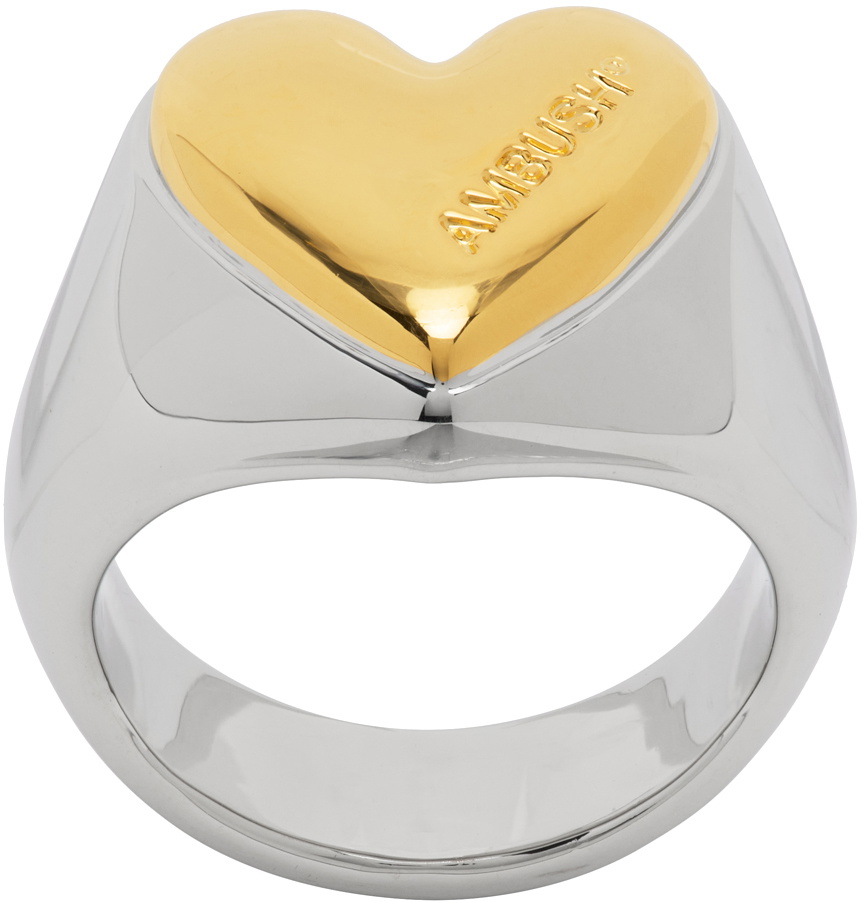 AMBUSH Silver & Gold Heart Ring Ambush