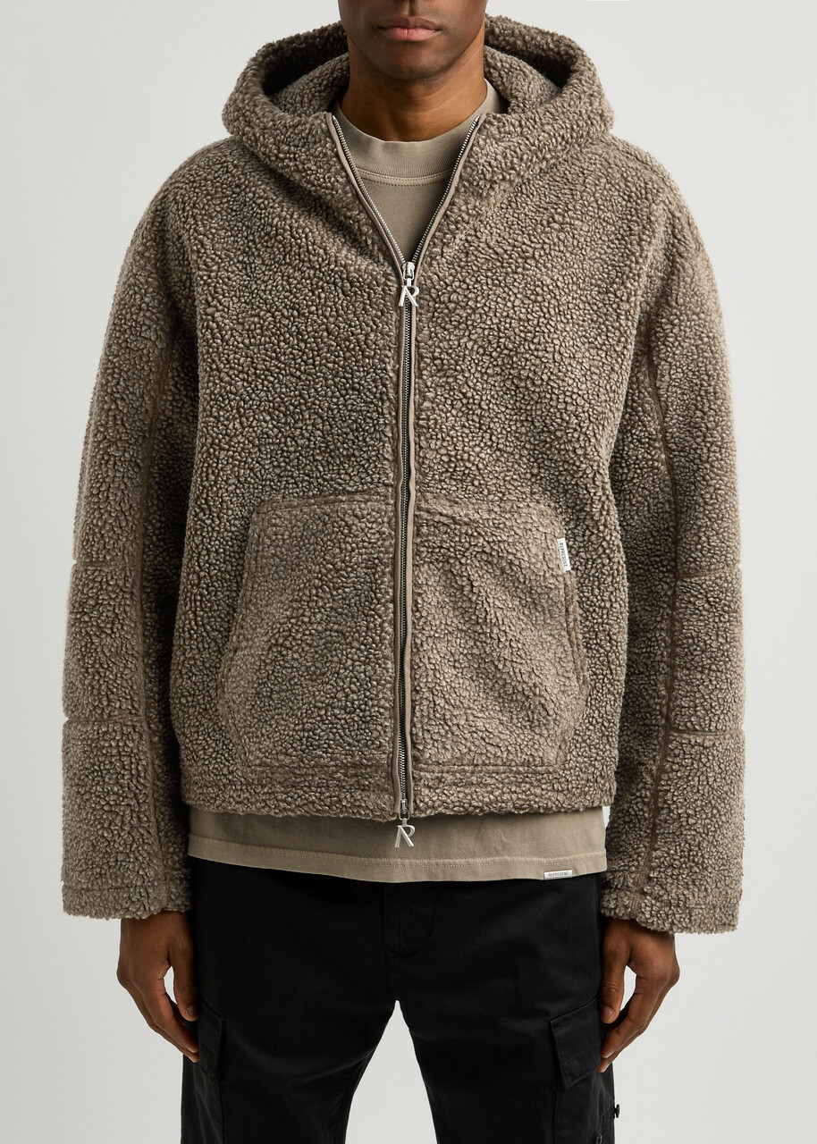 Represent Hooded Fleece Jacket Brown Represent