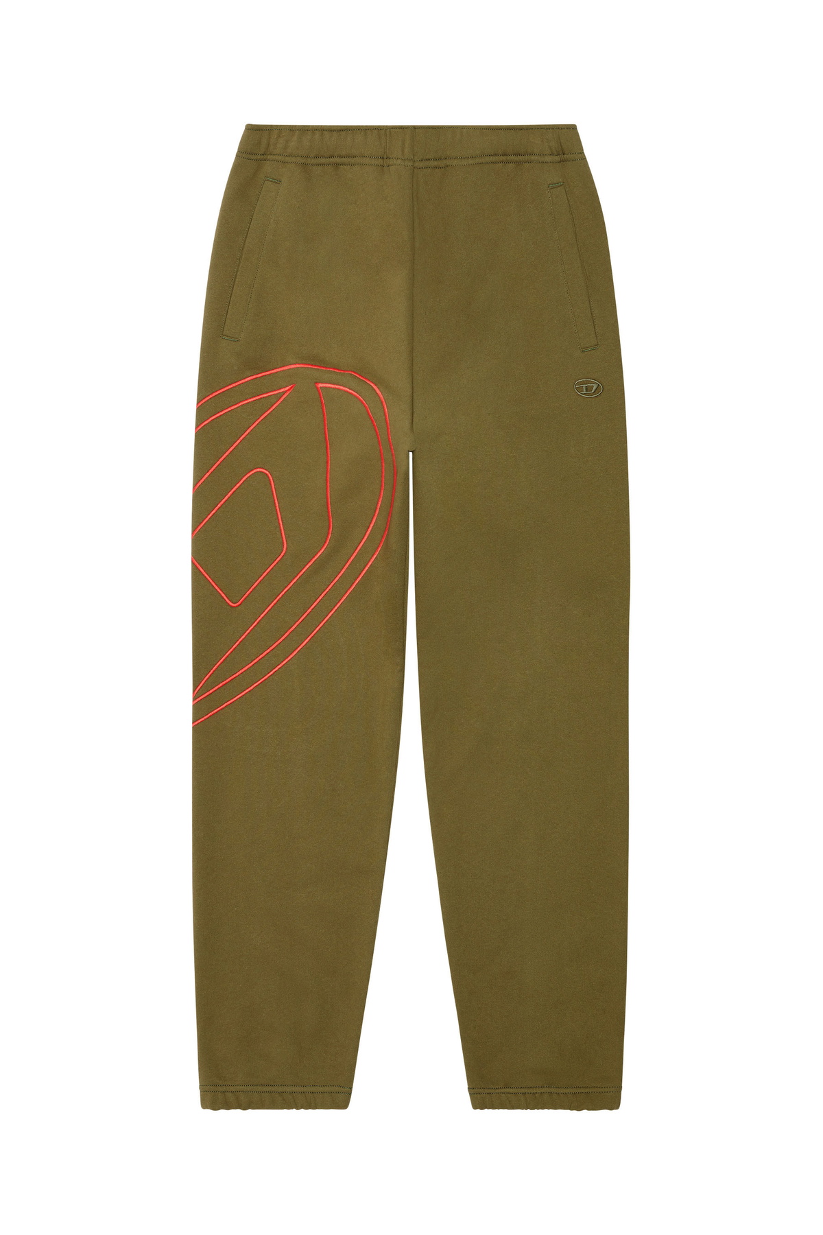 Diesel Track pants with mega oval D - Pants Mens in Green Diesel