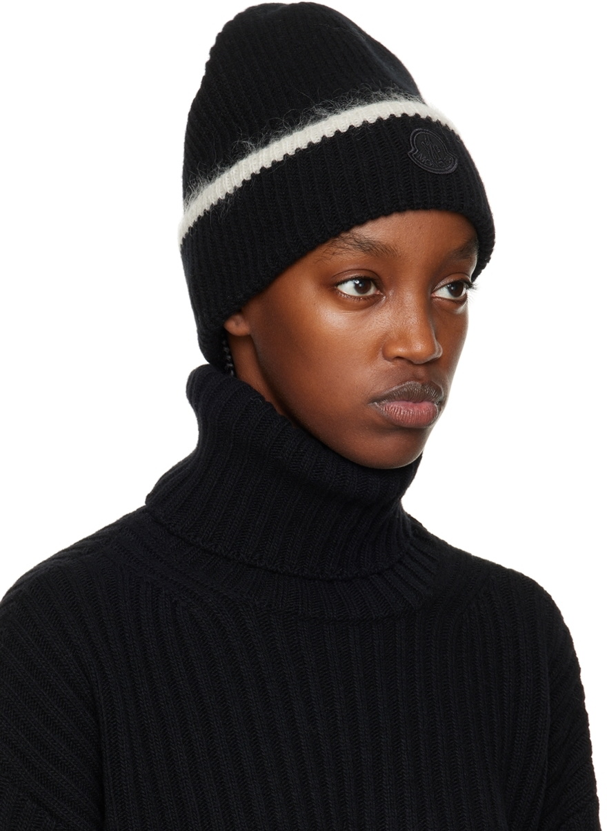 Moncler Black Rib Beanie Moncler