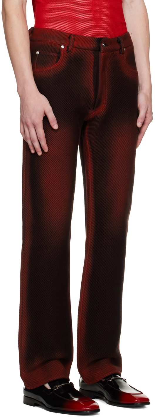 Ferragamo Red & Black Printed Trousers Salvatore Ferragamo