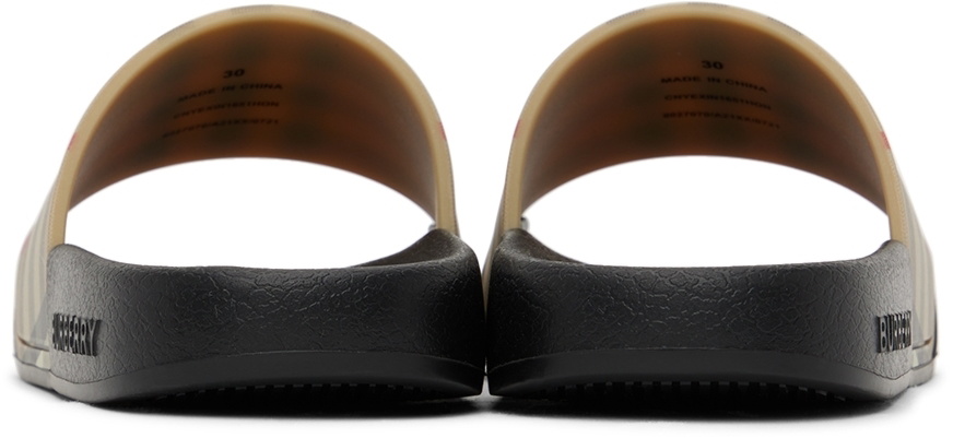 Burberry Kids Beige Vintage Check Slides Burberry