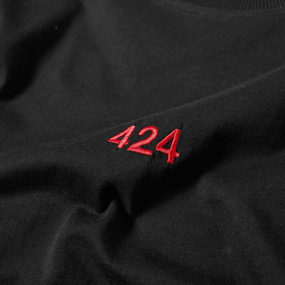 424 Men's Alias Red Logo T-Shirt in Black 424