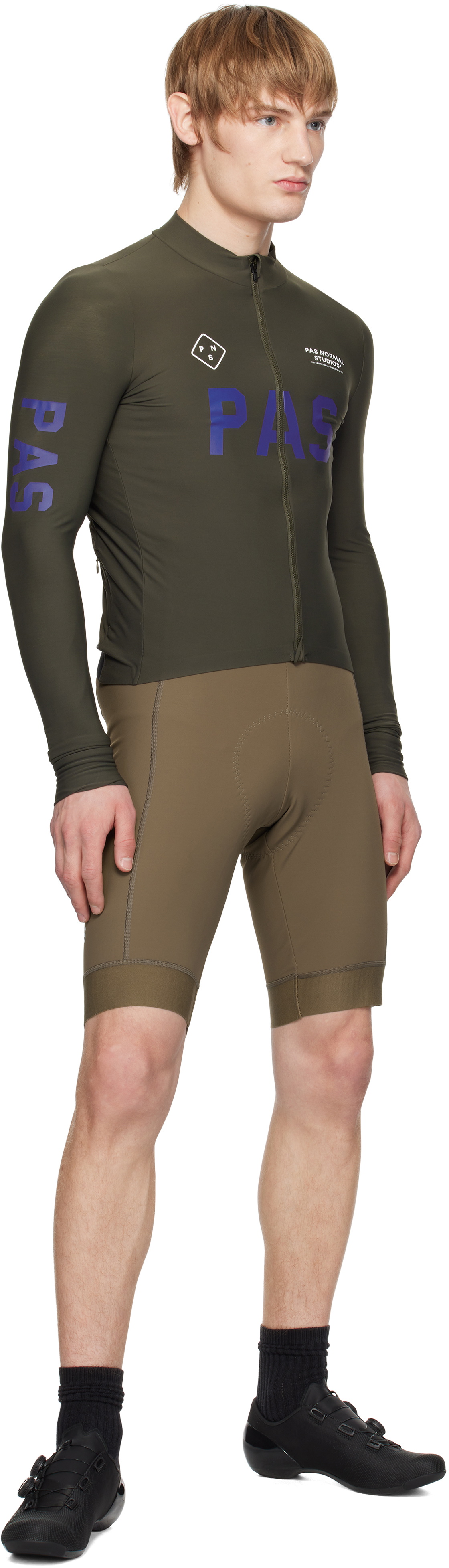 Pas Normal Studios Khaki 'PAS' Mechanism Long Sleeve Cycling Top Pas ...