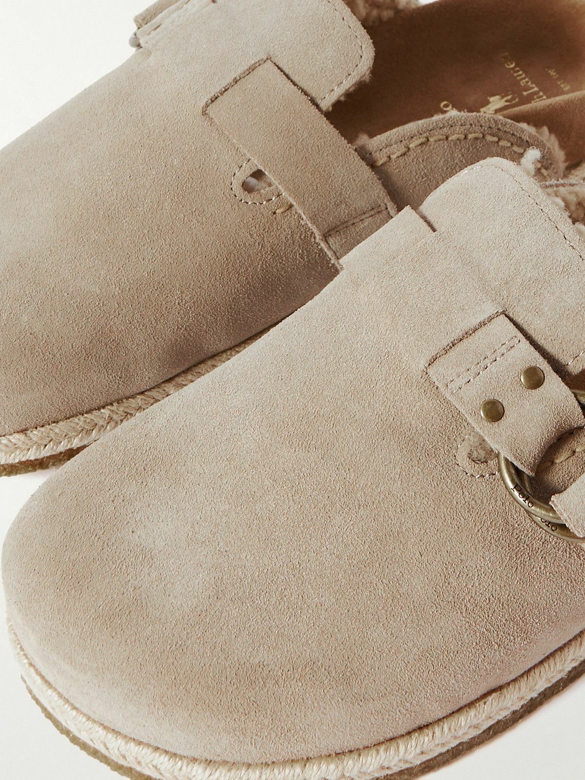Polo Ralph Lauren - Turbach Shearling-Lined Suede Clogs - Neutrals Polo ...