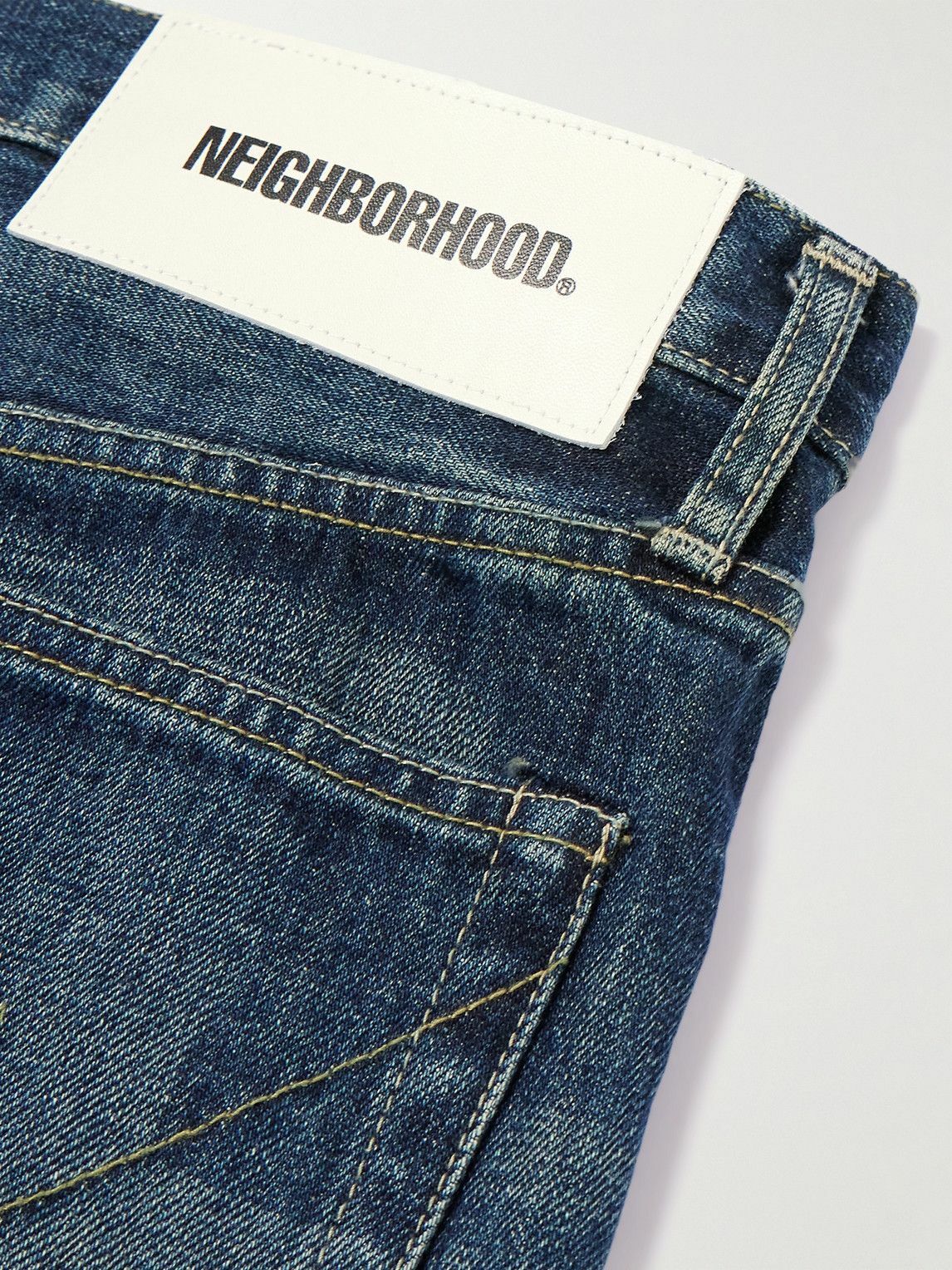 Neighborhood - Leather-Trimmed Jeans - Blue Neighborhood