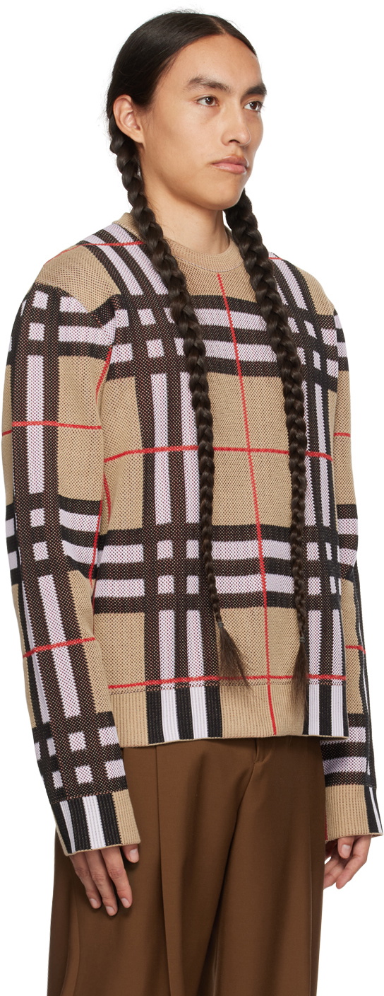 Burberry Beige Check Sweater Burberry