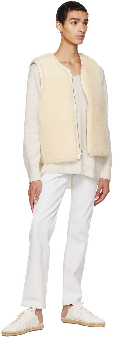 Our Legacy Off-White Reversible Sheepskin Vest Our Legacy