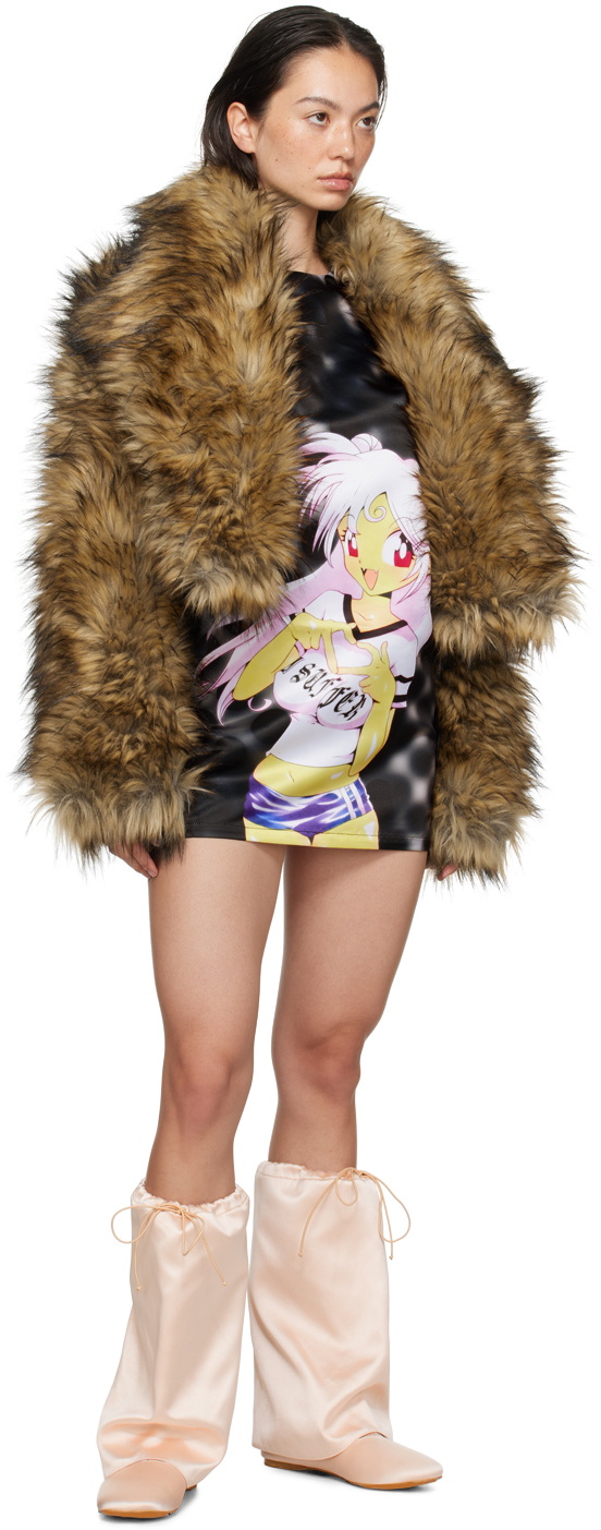 Ashley Williams Brown Hali Faux-Fur Jacket Ashley Williams