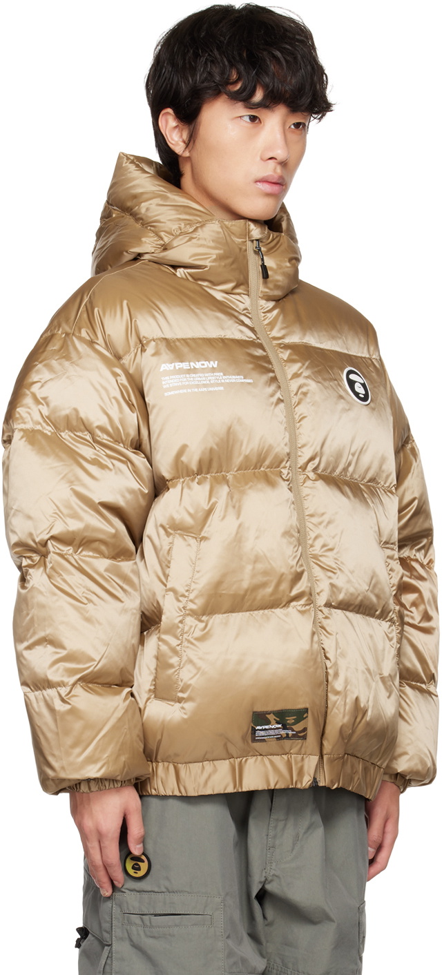 AAPE by A Bathing Ape Gold Hooded Down Jacket AAPE by A Bathing Ape