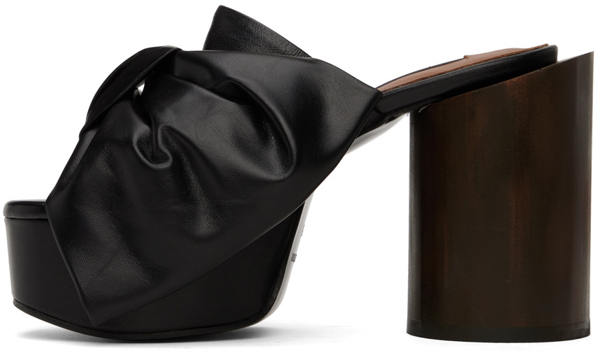Pushbutton Black Ribbon Platform Heels Pushbutton