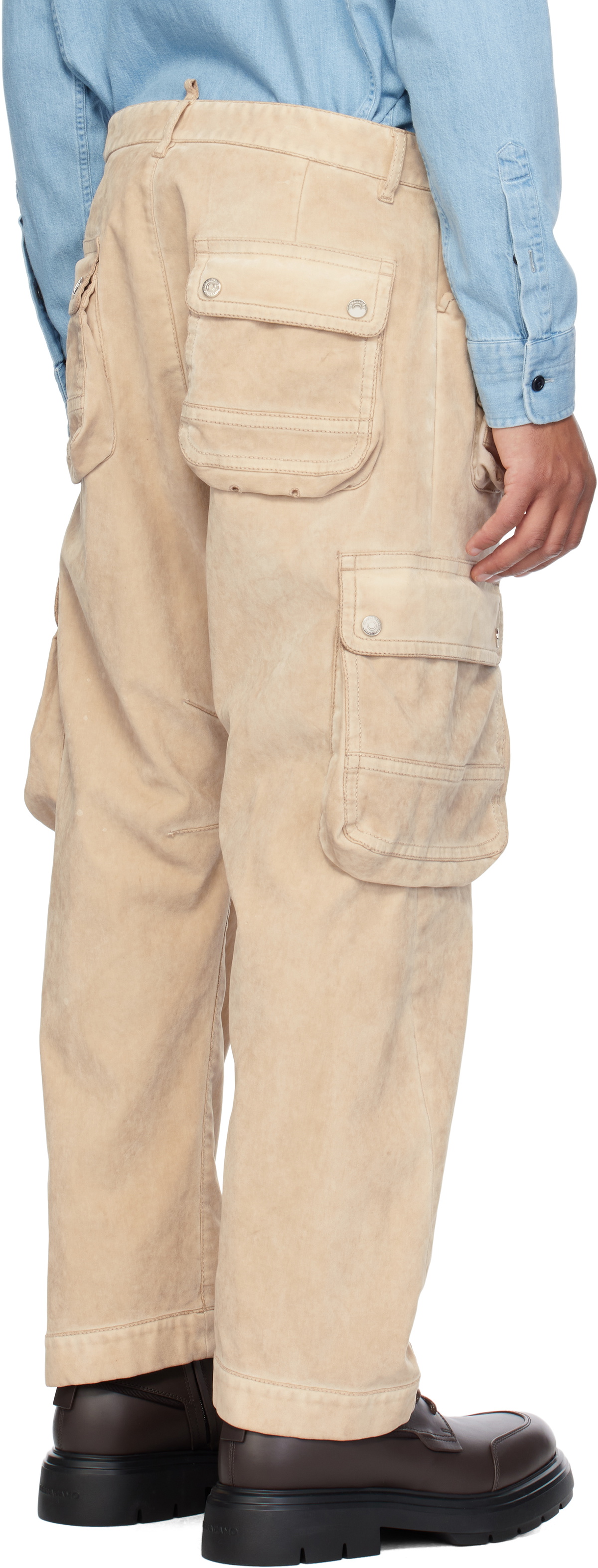 Dsquared2 Beige Grunge Denim Cargo Pants Dsquared2