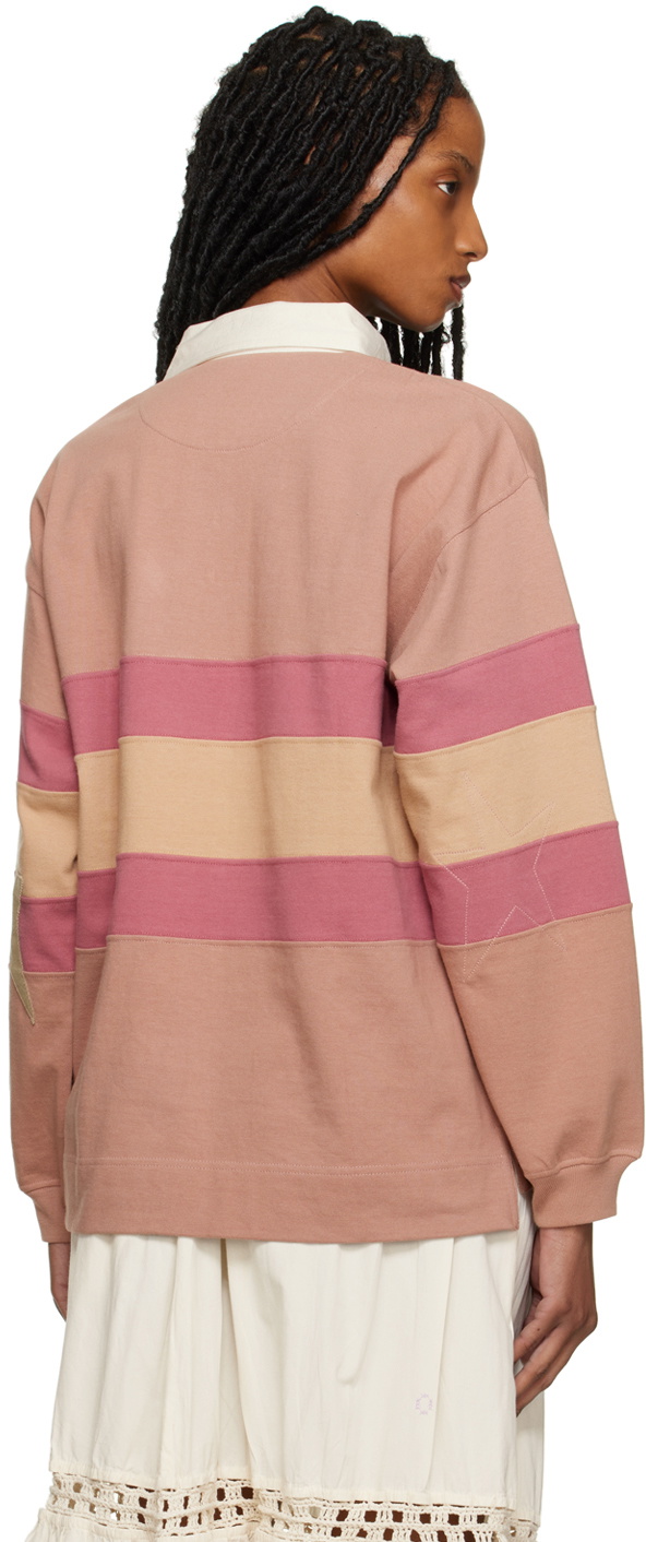 Story mfg. Beige & Pink Climber Long Sleeve Polo Story Mfg.