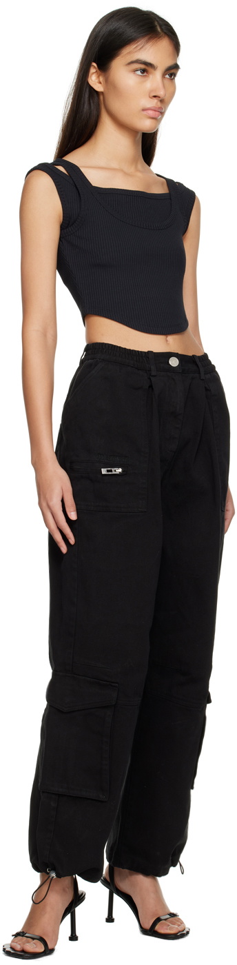 Han Kjobenhavn Black Boxy Cargo Trousers Han Kjobenhavn