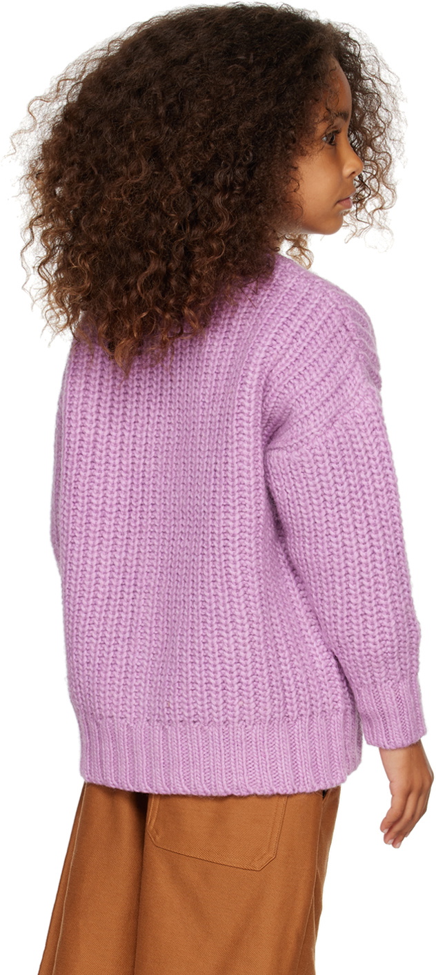 TINYCOTTONS Kids Purple Solid Cardigan TINYCOTTONS