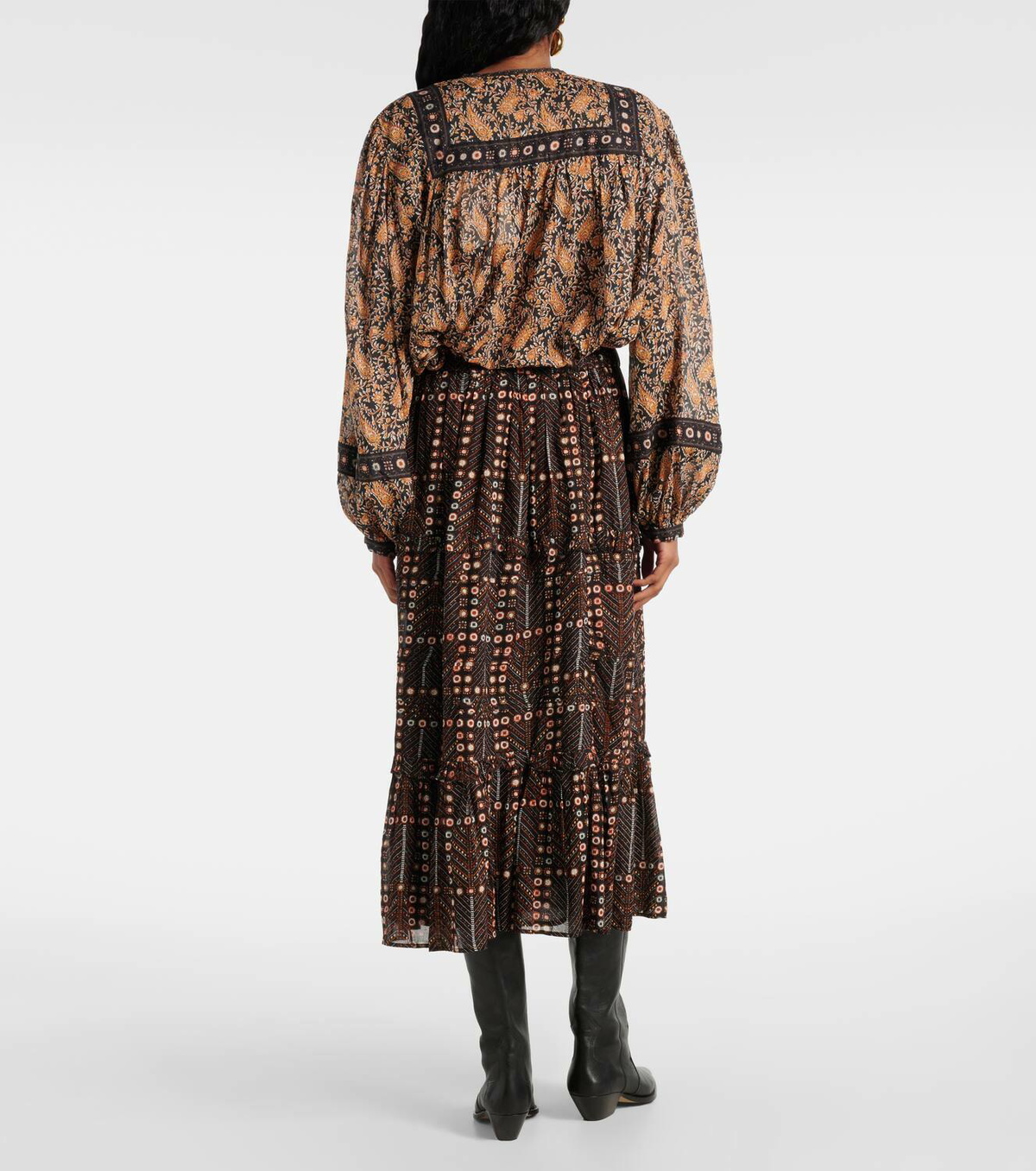 Marant Etoile Diya printed tiered cotton maxi skirt Isabel Marant Etoile